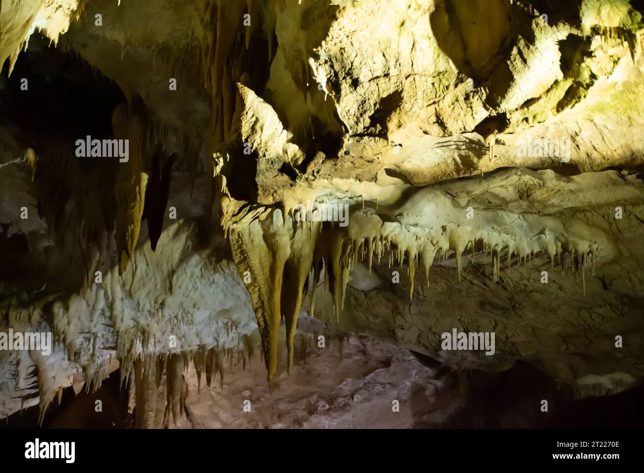 The cave is karst, amazing view of stalactites and stalagnites ...