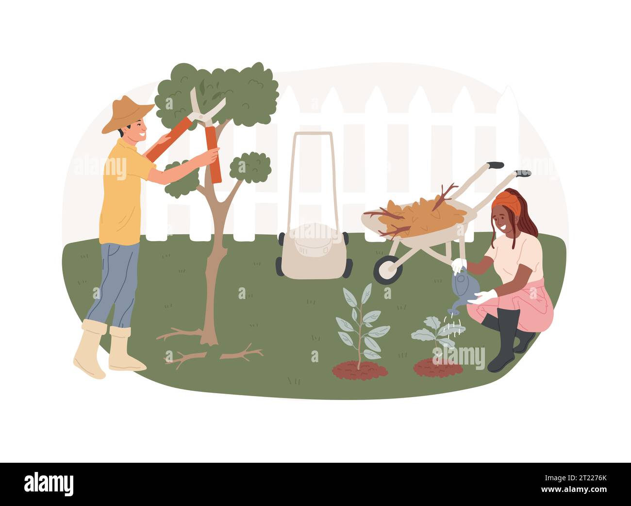 Garden maintenance isolated concept vector illustration. Lawn mowing ...