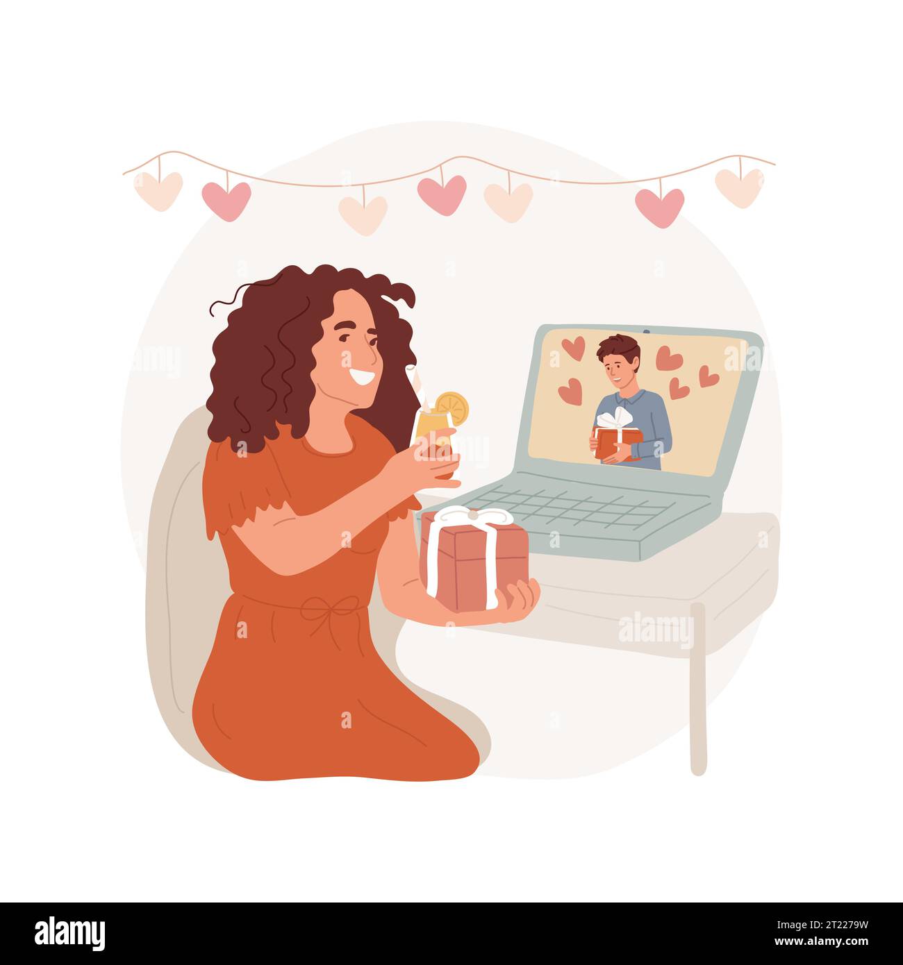 Celebrating together isolated cartoon vector illustration. Couple ...