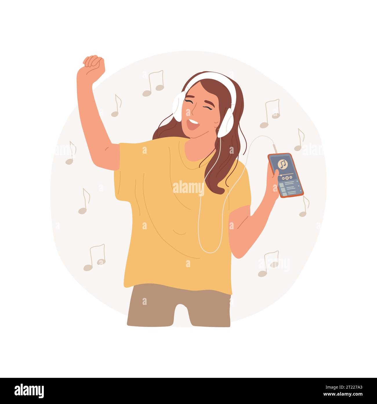 Music streaming app isolated cartoon vector illustration. Beautiful ...