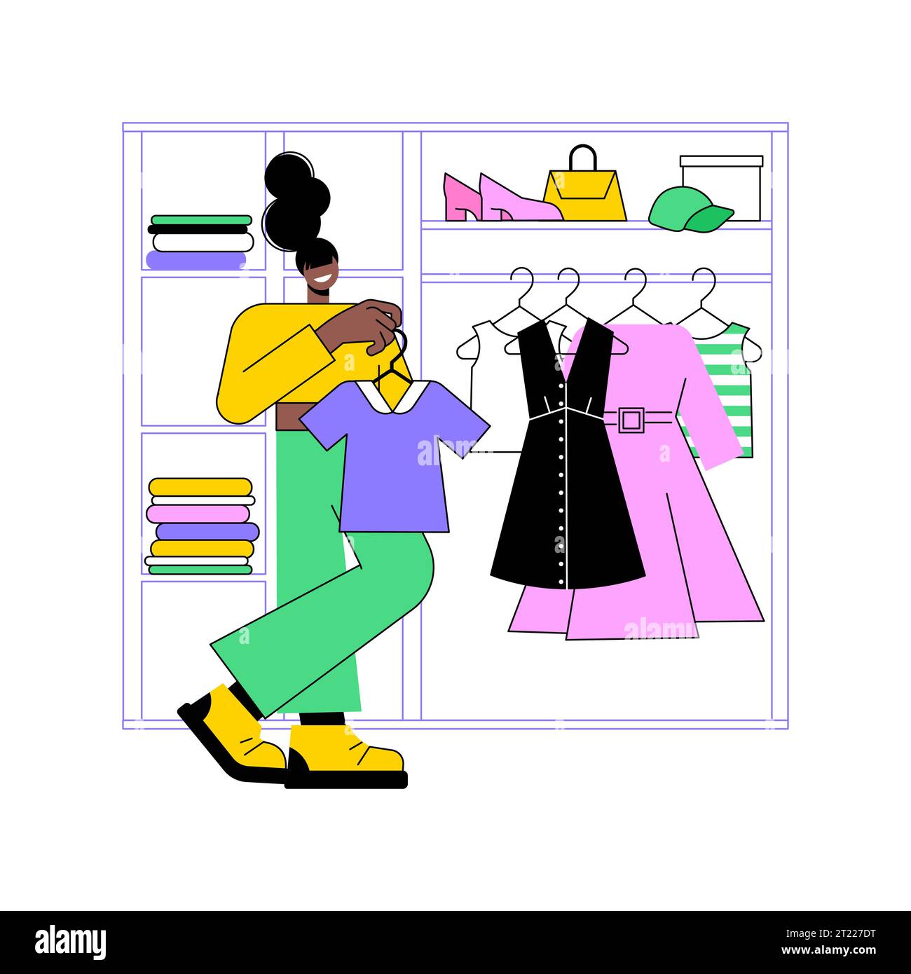 Woman wardrobe organizing Stock Vector Images - Alamy
