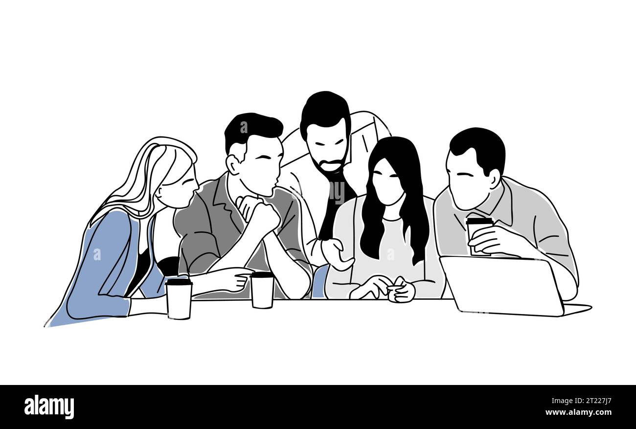 Team work business concept vector on white Stock Vector Image & Art - Alamy