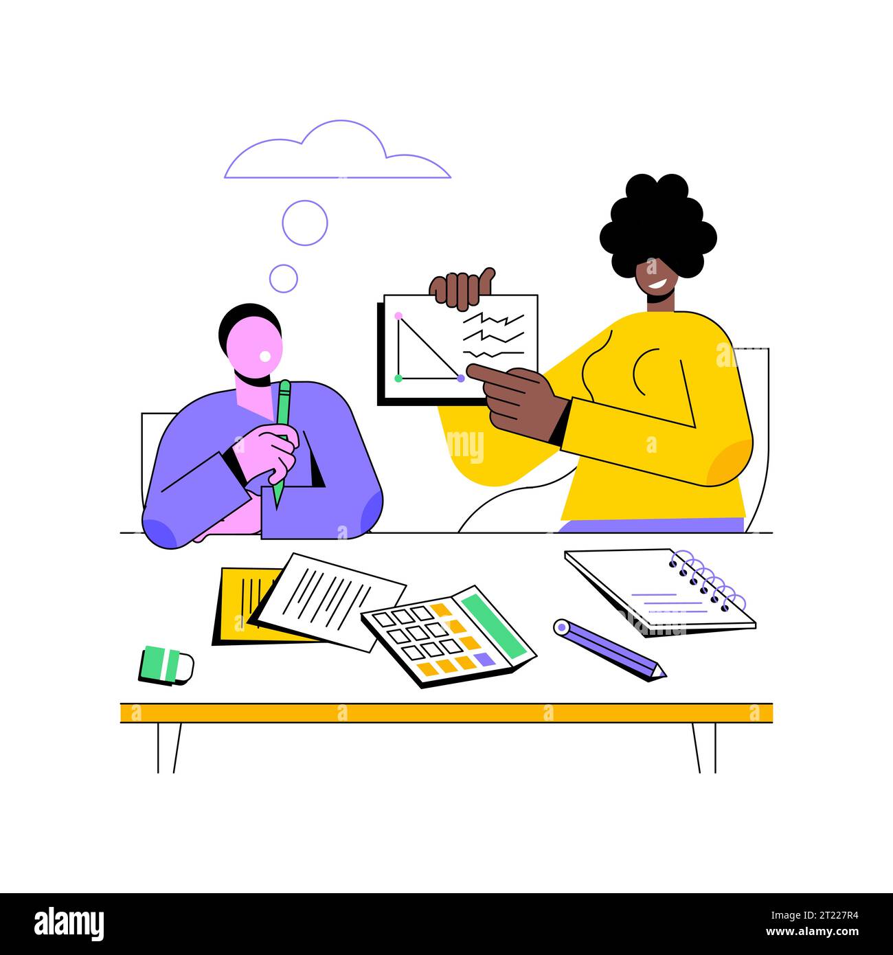 Tutor isolated cartoon vector illustrations. Smiling woman works as a ...