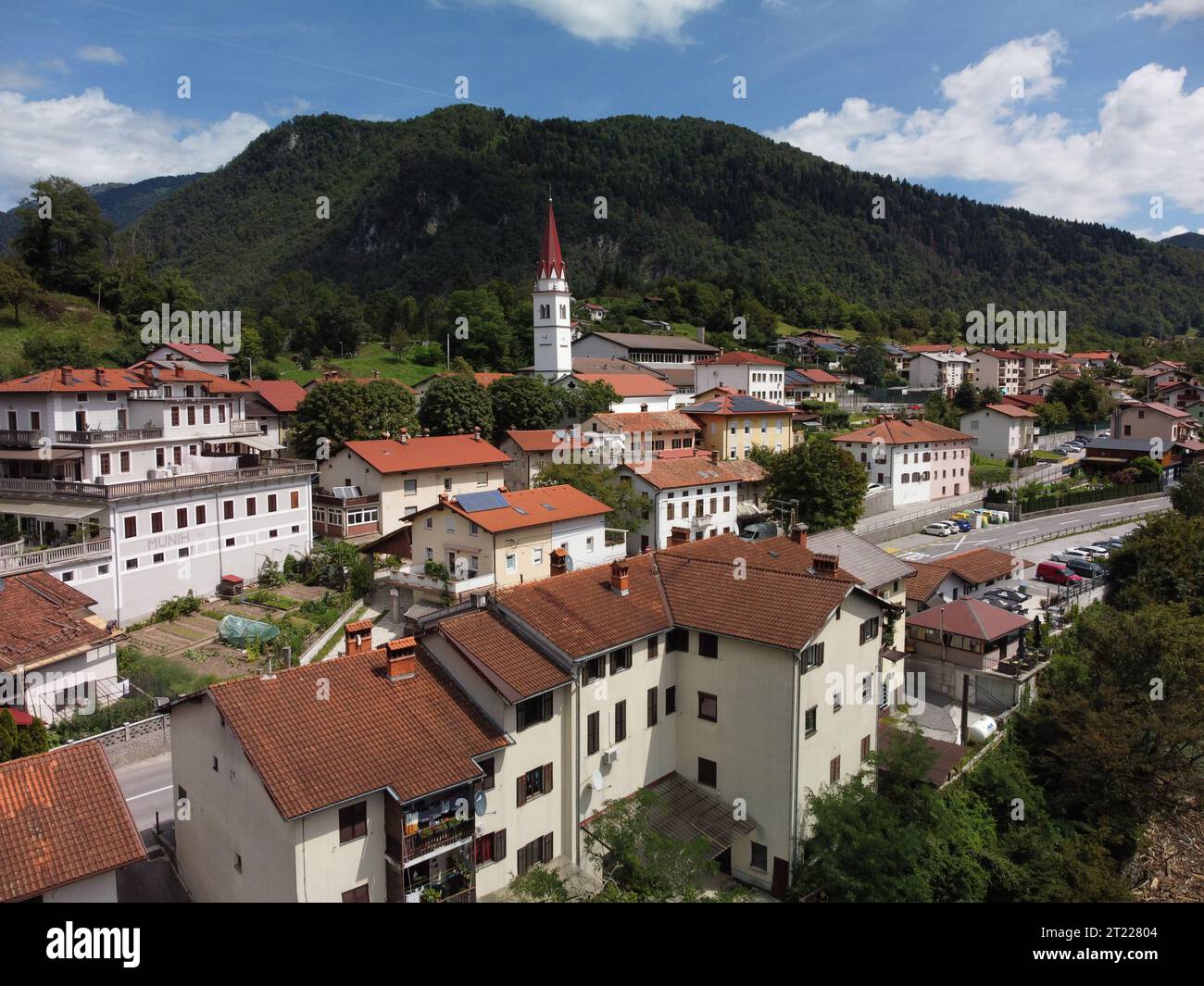 Most na Soči, Slovenia - drone footage Stock Photo - Alamy