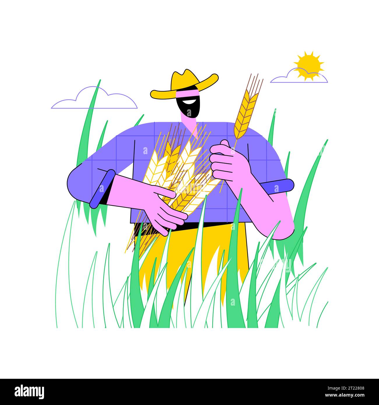 Seed farmer isolated cartoon vector illustrations. Smiling man with ...