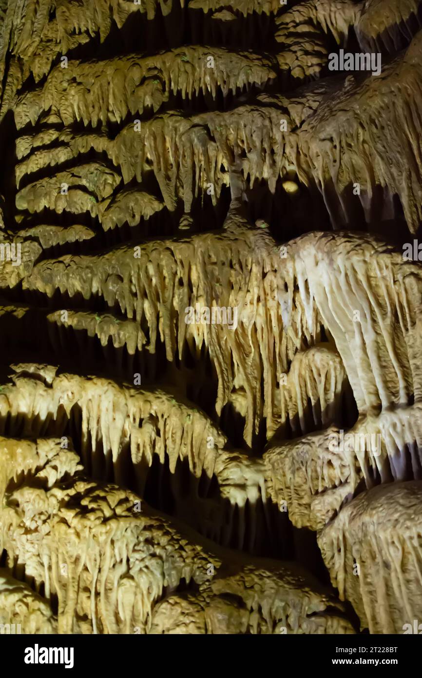 The cave is karst, amazing view of stalactites and stalagnites ...