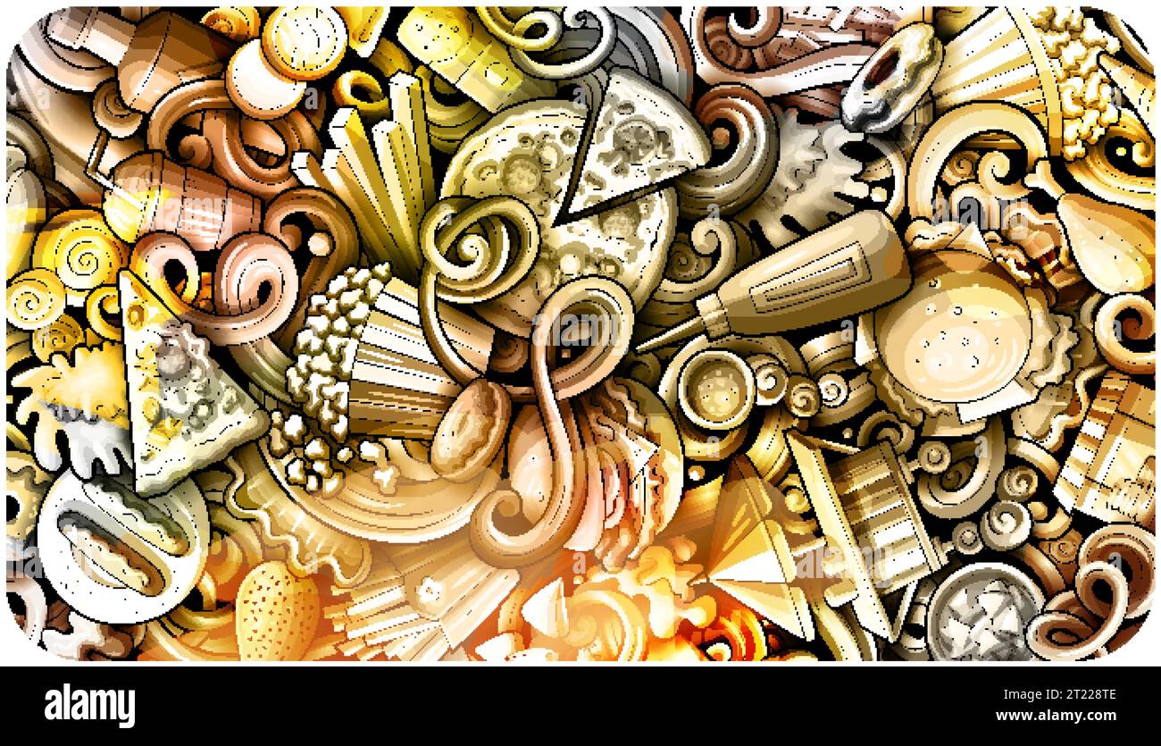 Fastfood vector doodles illustration. Fast food banner design Stock ...