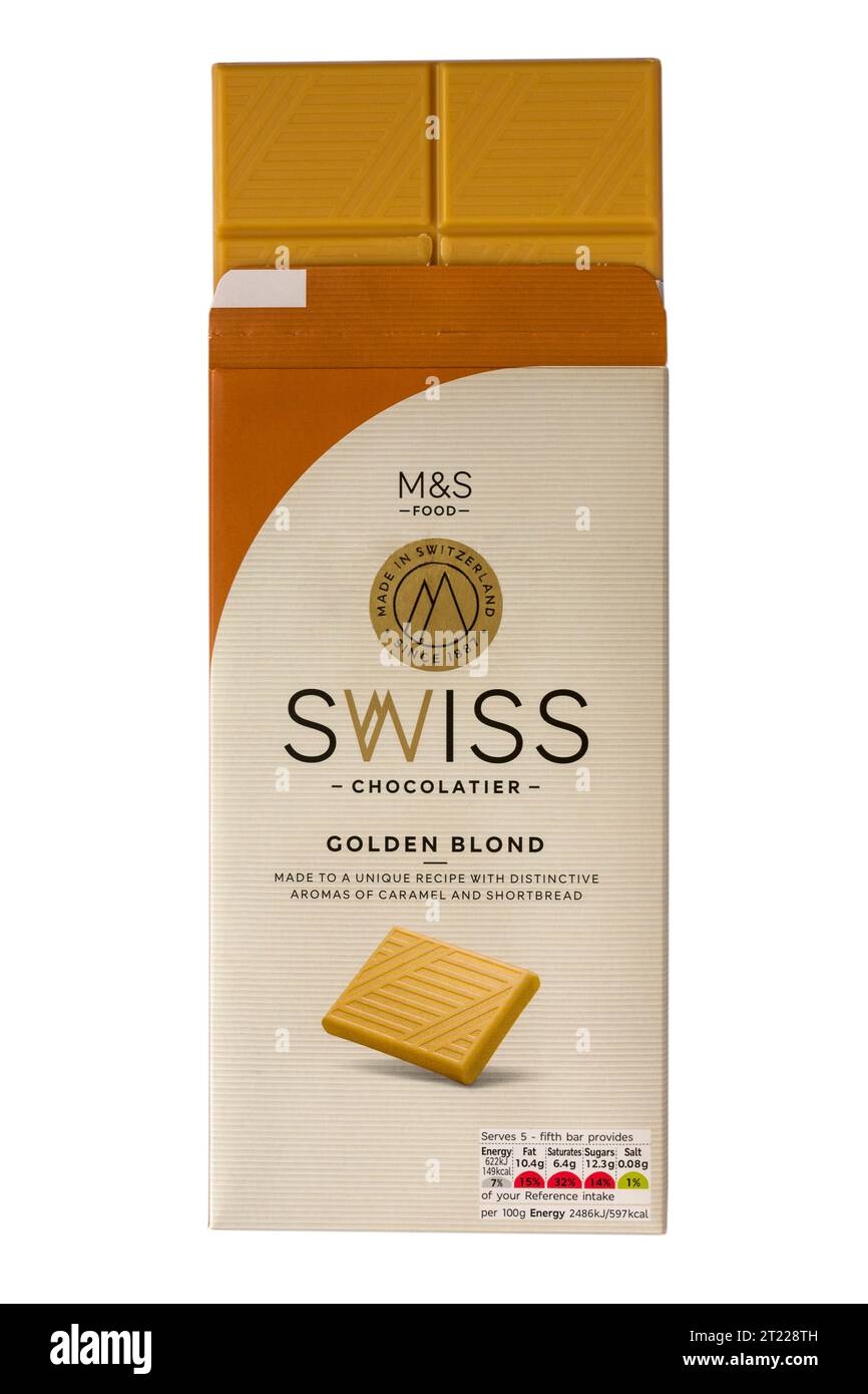 Swiss Chocolatier Golden Blond chocolate bar from M&S made in ...