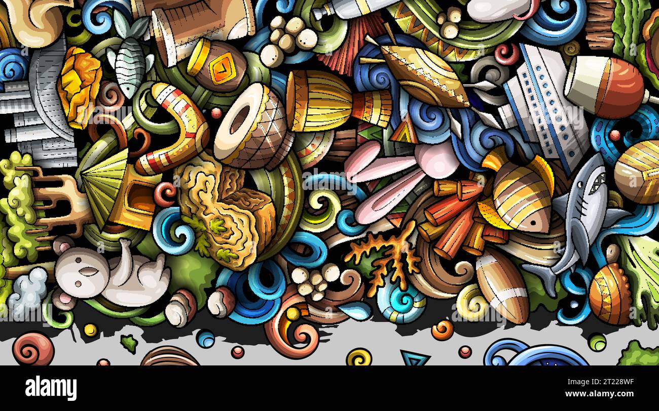 Cartoon vector doodle Australian background Stock Vector Image & Art ...