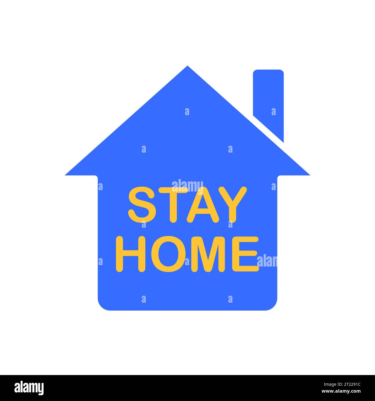 House with slogan line icon. Stay at home, self-isolation, free time ...