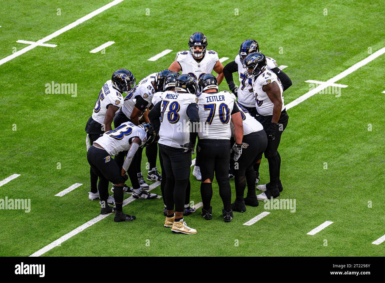 LONDON, UNITED KINGDOM. 15th, Oct 23. Baltimore Ravens team are ...