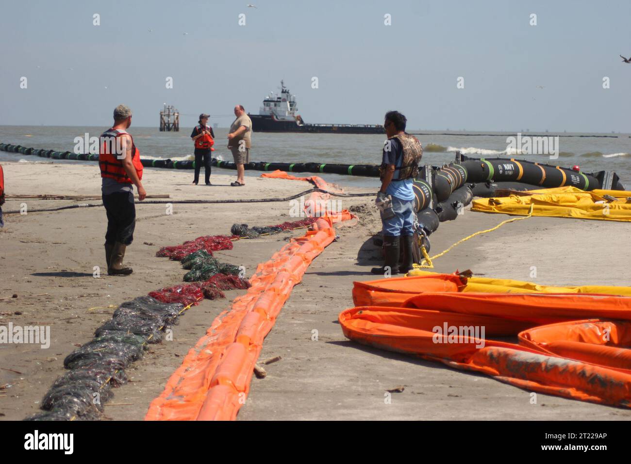 A variety of boom types can be seen starting from left: Pom-pom booms ...
