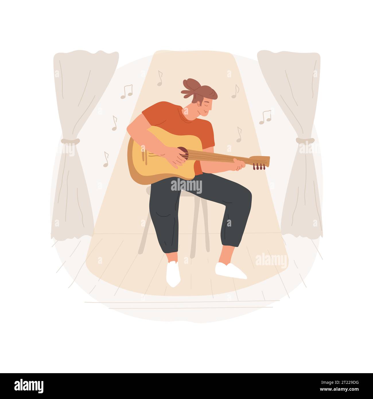 Playing a musical instrument isolated cartoon vector illustration ...