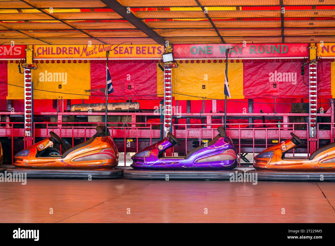 Parked Bumper Cars in an amusement park Stock Photo - Alamy