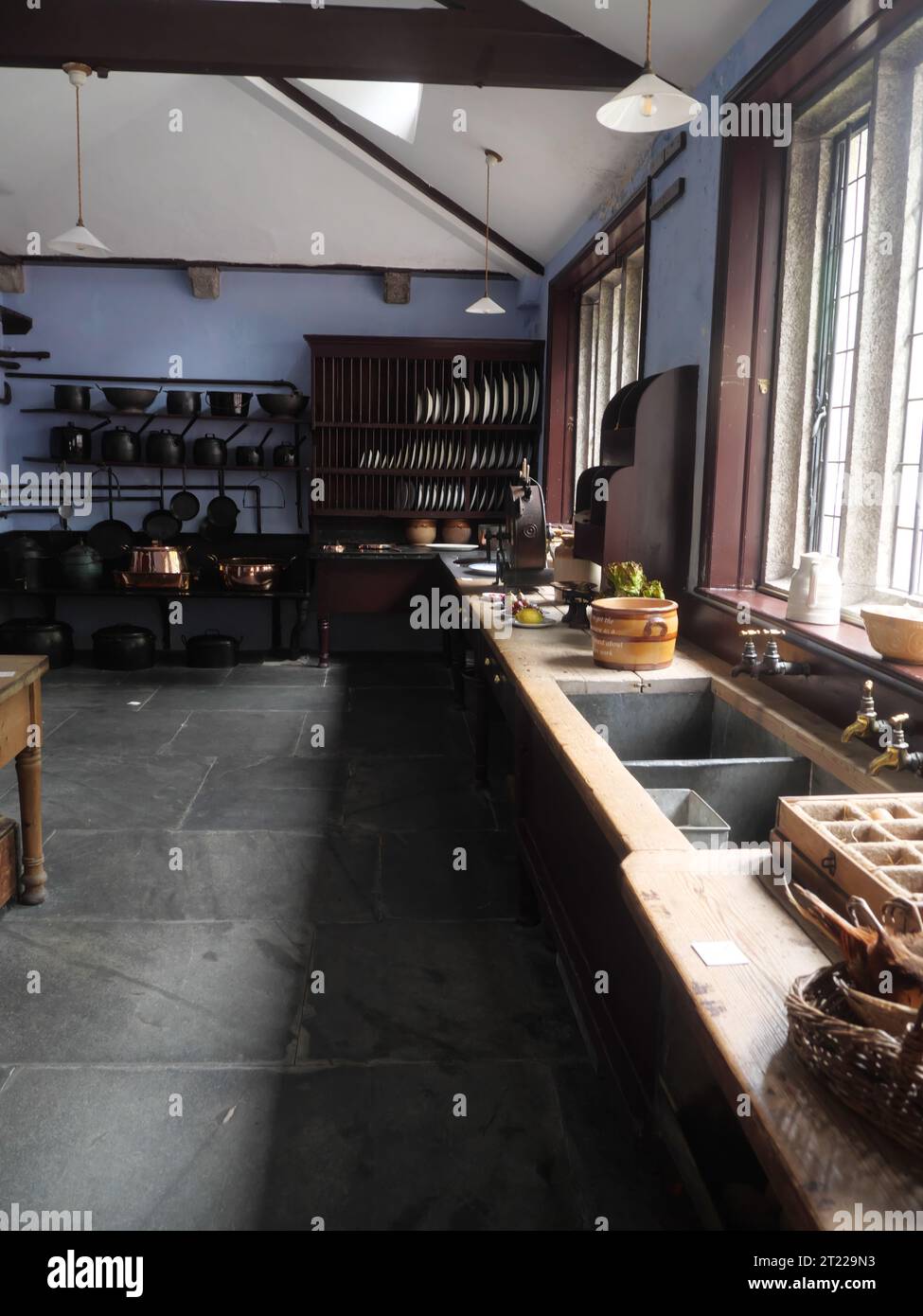 Originally preserved kitchen room of the victorian manor house of ...