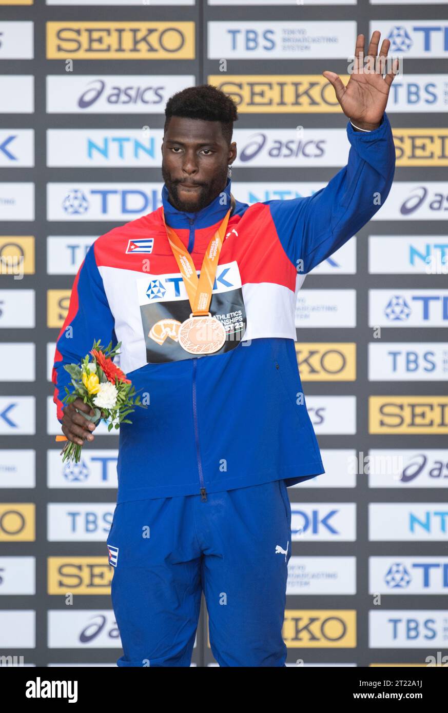 Hugues Fabrice Zango of Burkina Faso gold medal ceremony in the men’s ...