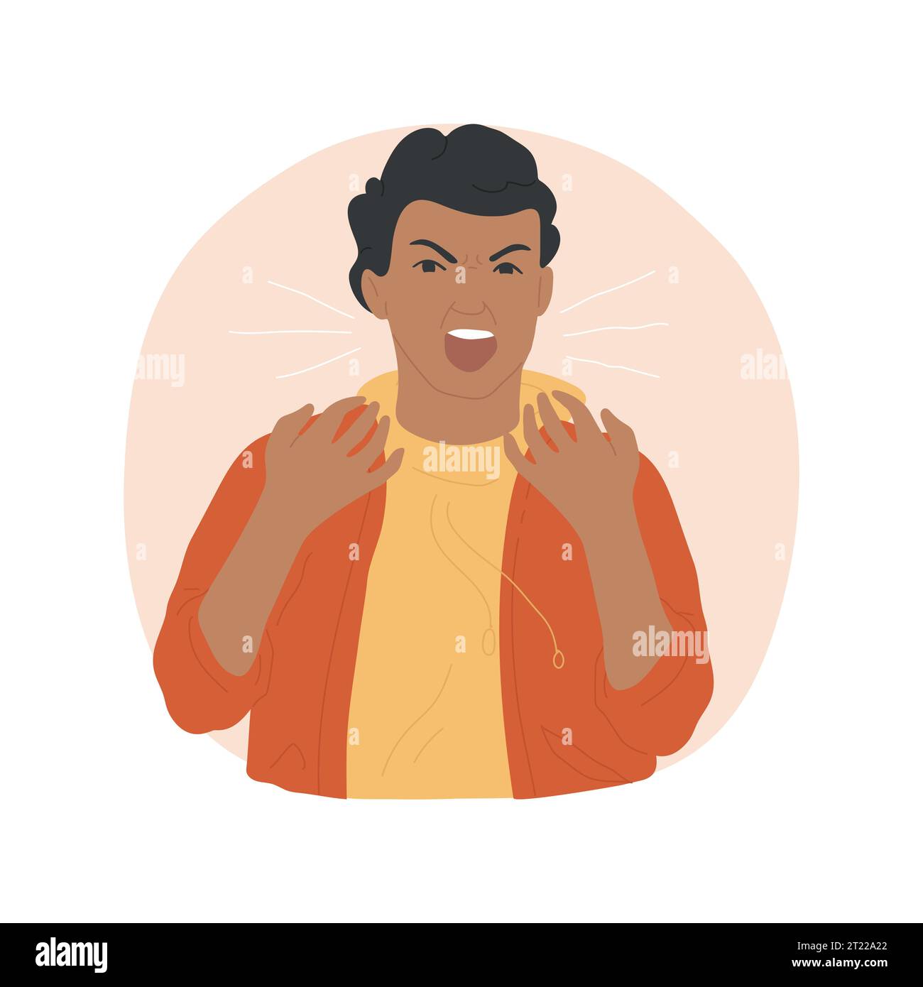 Rage isolated cartoon vector illustration. Teenager screaming and ...