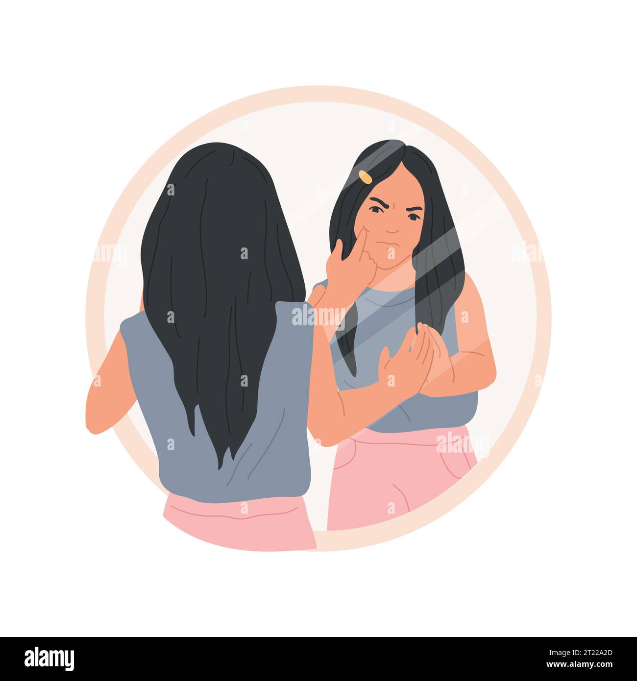 Appearance isolated cartoon vector illustration. Girl not satisfied ... Appearance isolated cartoon vector illustration. Girl not satisfied ...