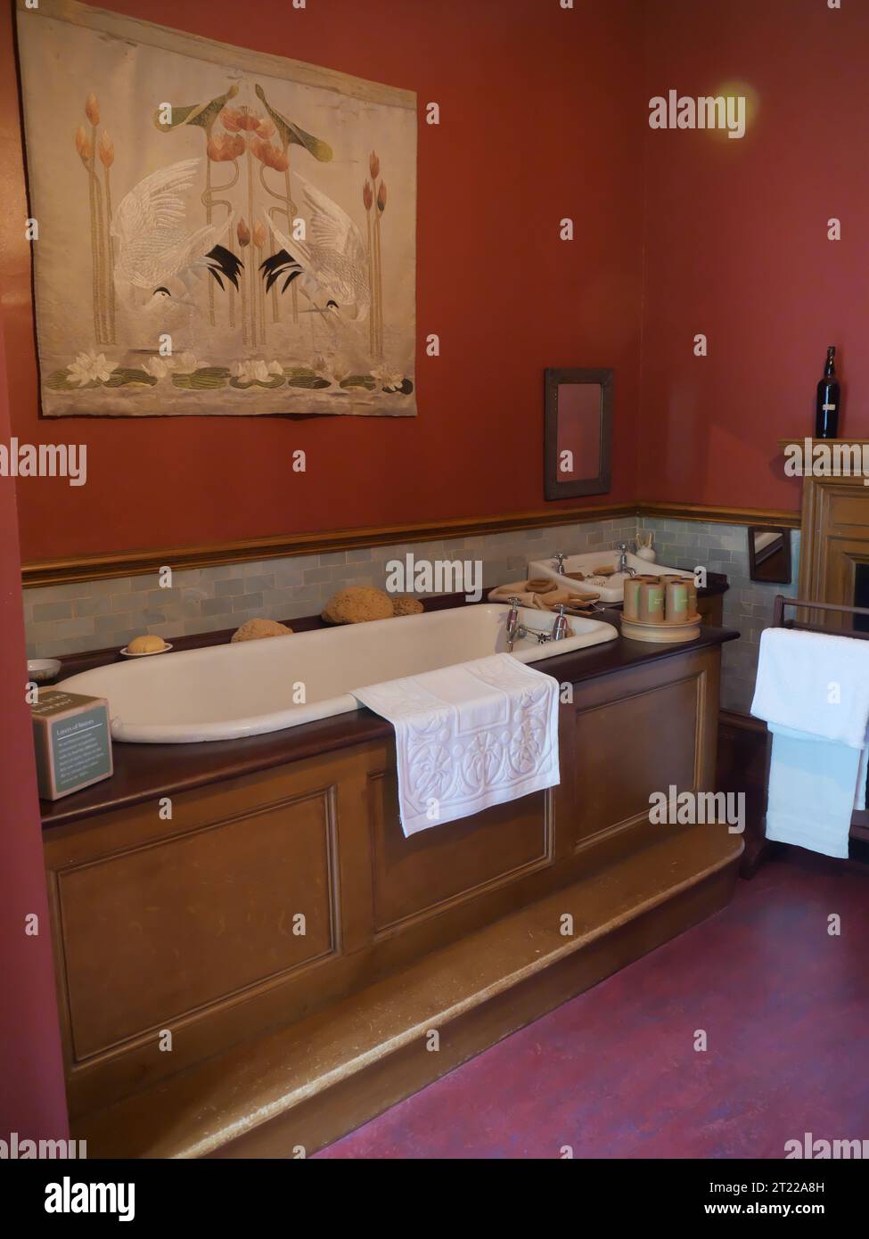 Victorian bath in Lanhydrock manor house in Cornwall England Stock ...