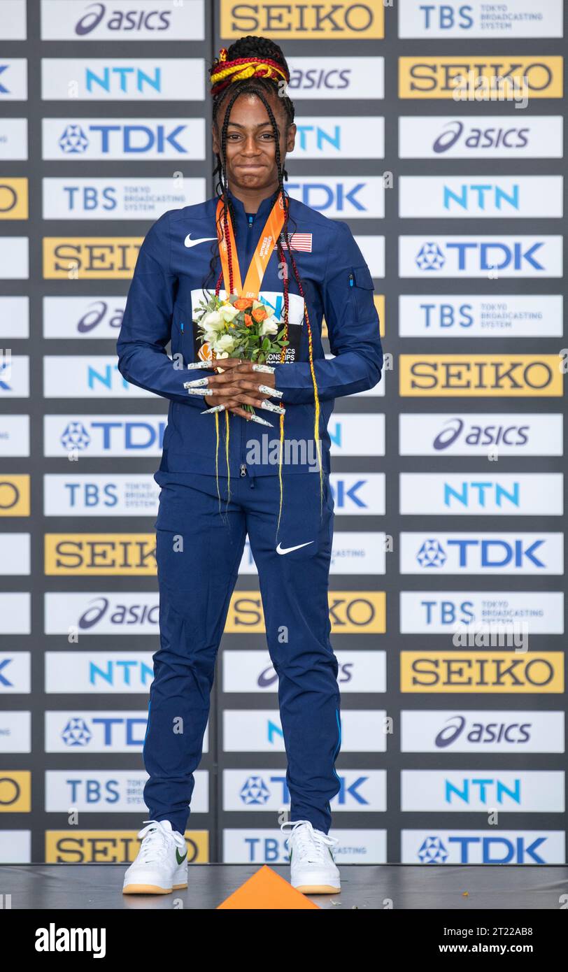 Sha'Carri Richardson of the USA gold medal ceremony in the women’s 100m ...