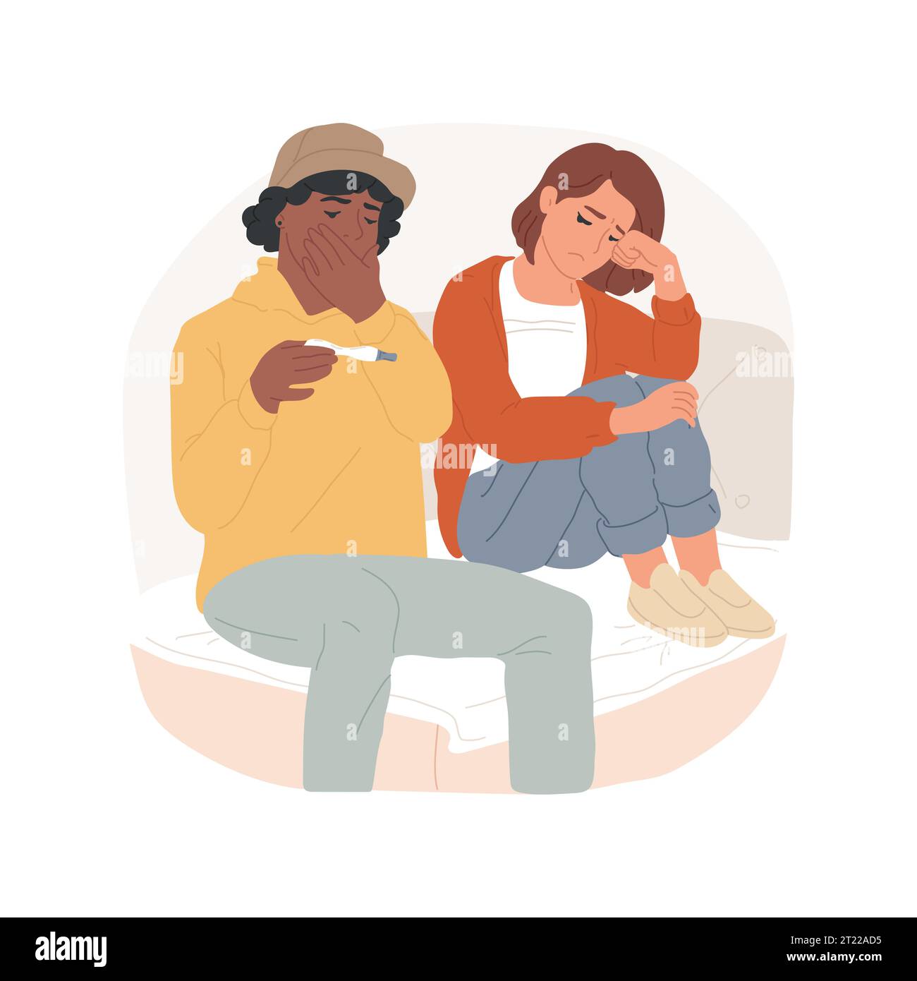 Telling boyfriend about pregnancy isolated cartoon vector illustration ...