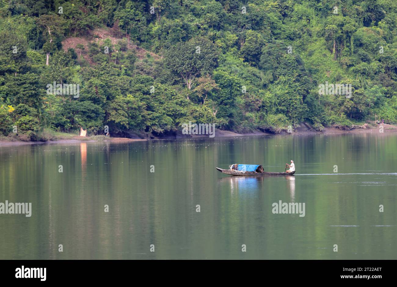 fishing boat on kaptai lake.this photo was taken from kaptai,Bangladesh ...