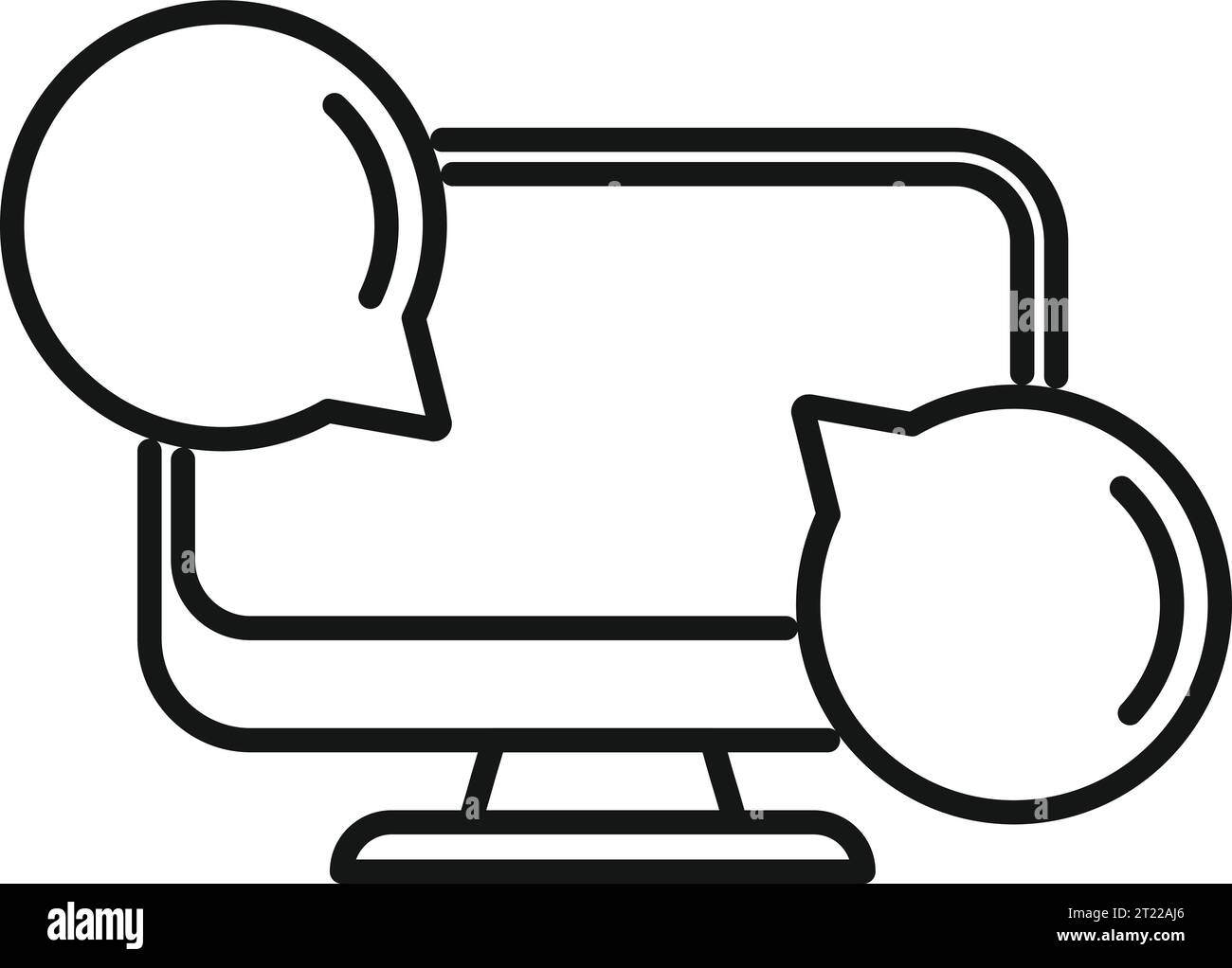 New line chat icon outline vector. Stroke speech. Content group Stock ...