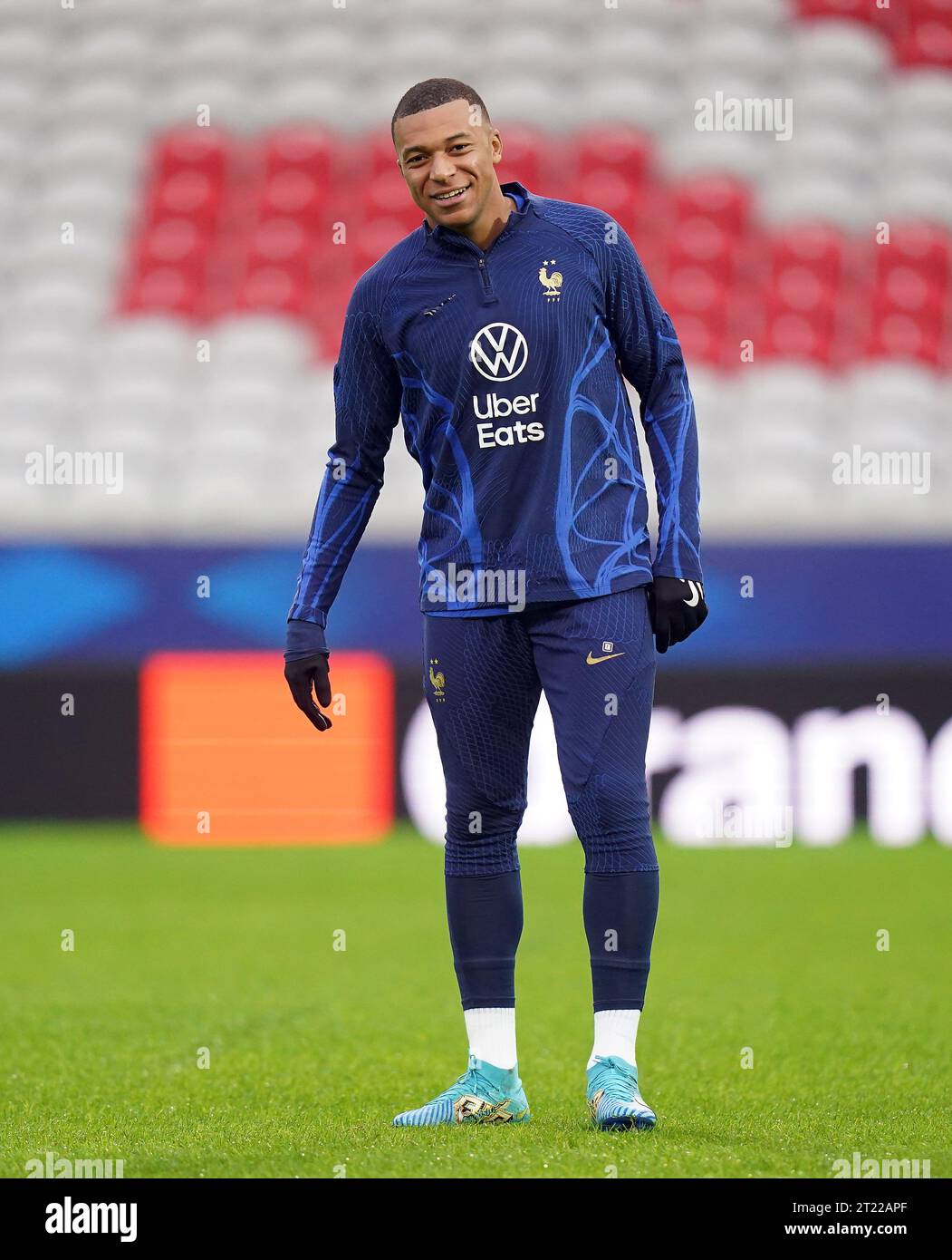 France's Kylian Mbappe during a training session at the Stade Pierre ...
