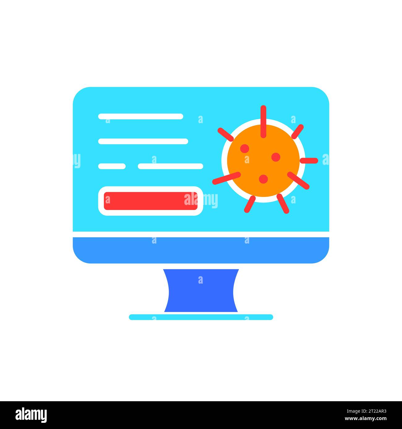 Monitor with virus line icon. Medicine, training, doctor, doctor ...
