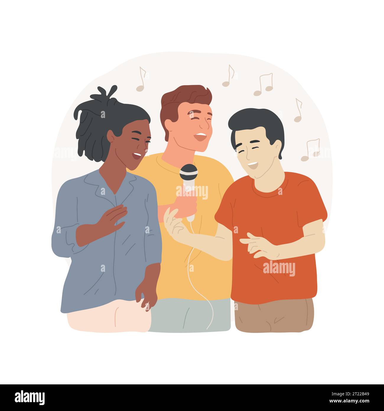 Singing isolated cartoon vector illustration. Smiling people singing ...