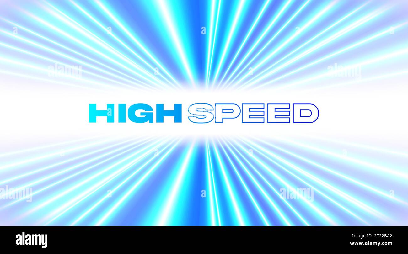 Fast lines. Blue and white high speed lines background. Dynamic motion light trails. Vector ...