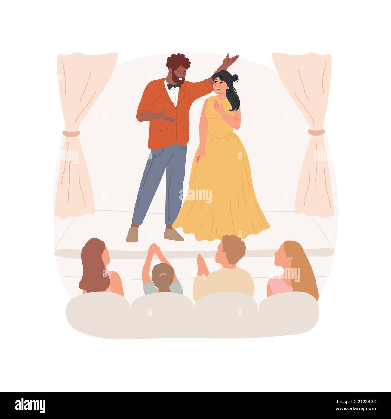 Drama isolated cartoon vector illustration. People standing on stage ...