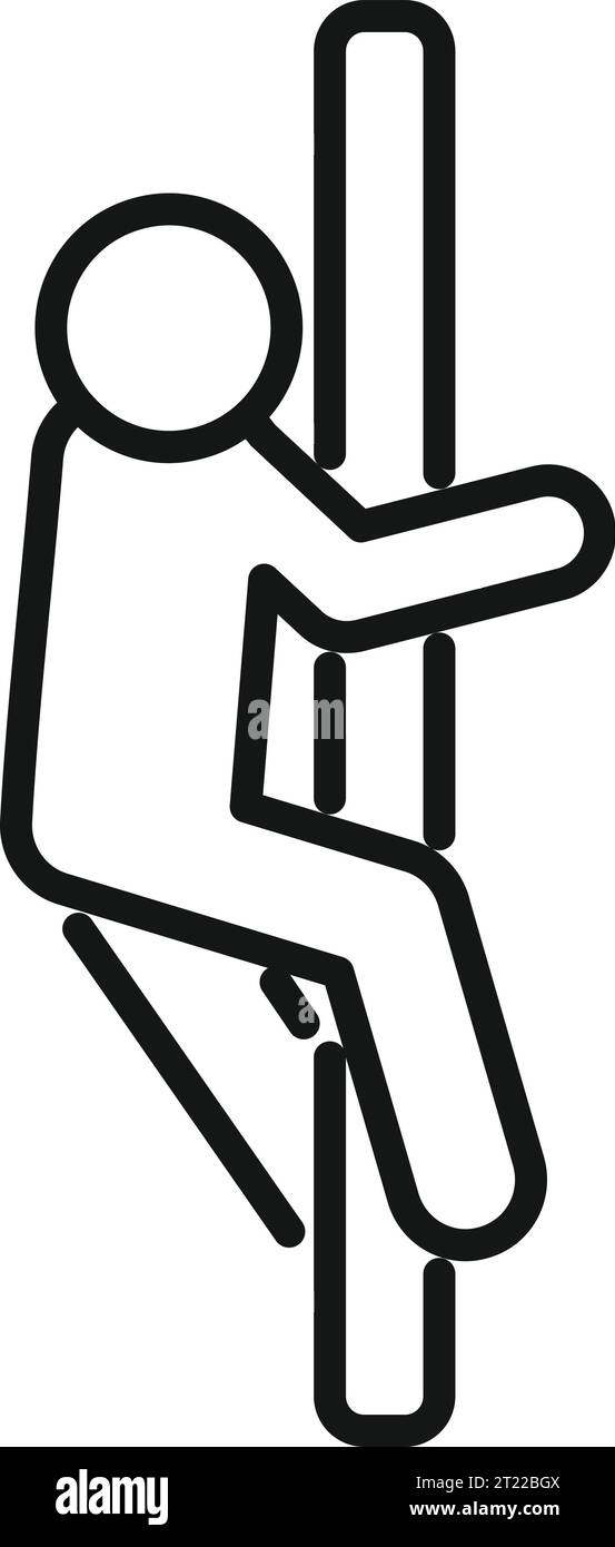 Bar person evacuation icon outline vector. Fire staircase. Plan person ...