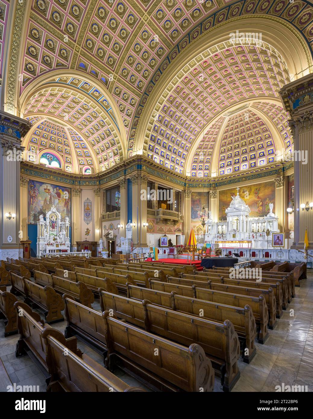 Interior nave and altar inside Our Lady of Sorrows Basilica National ...