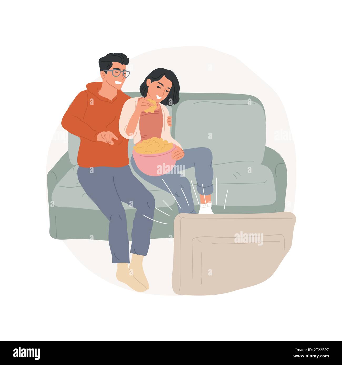 Romantic time isolated cartoon vector illustration. Teenage couple ...