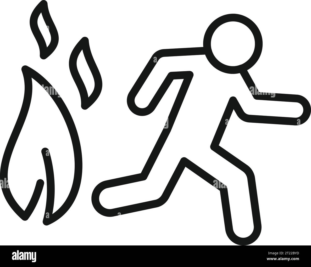 Fire evacuation icon outline vector. Pull help. Person leaving Stock ...