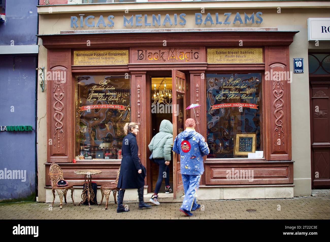 The Black Magic bar, Riga, Latvia. Rocki the magician welcomes ...