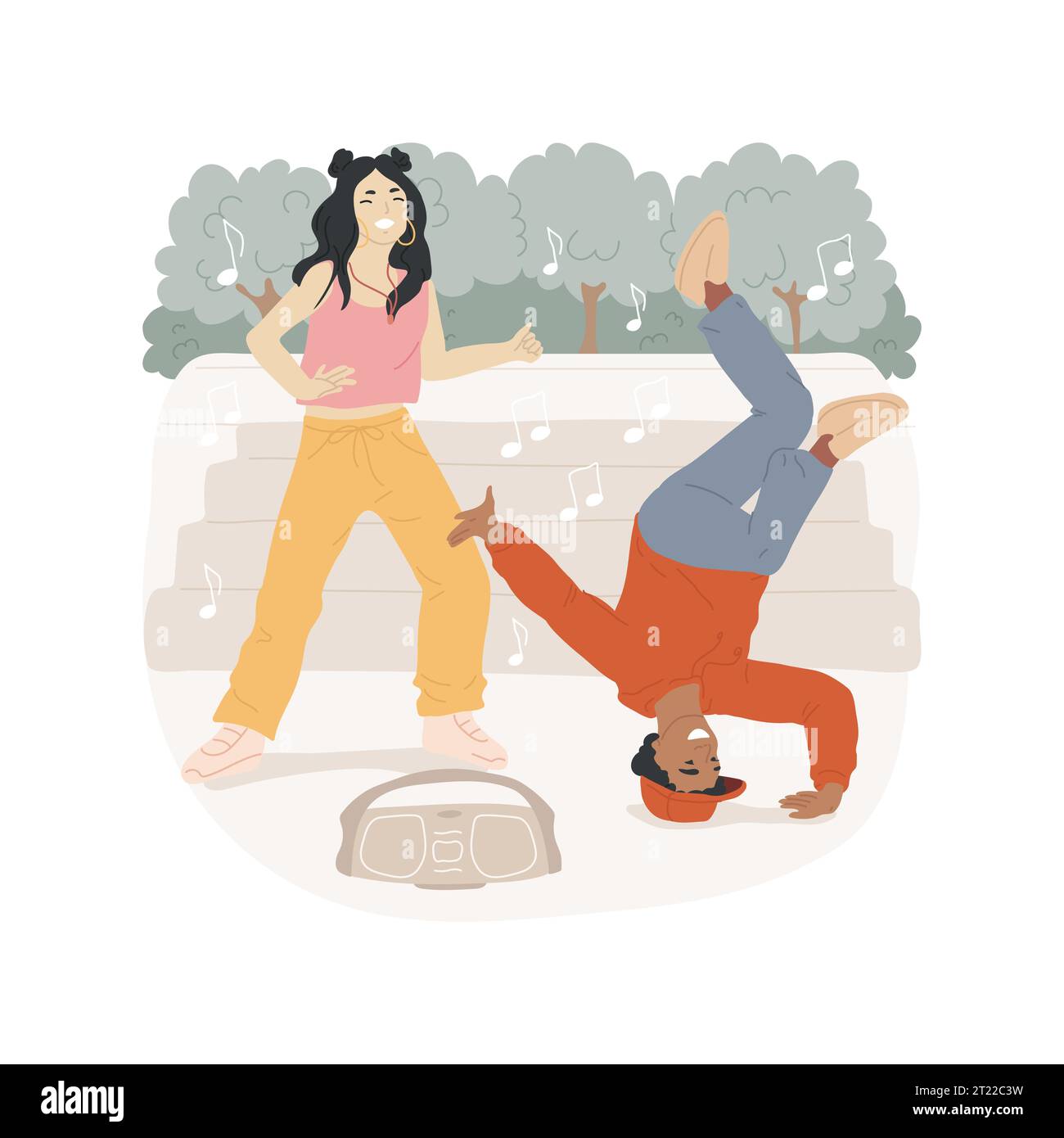 Hip hop isolated cartoon vector illustration. Group of happy teenagers ...