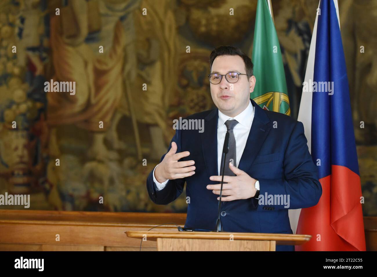 Prague, Czech Republic. 16th Oct, 2023. Czech foreign minister Jan ...