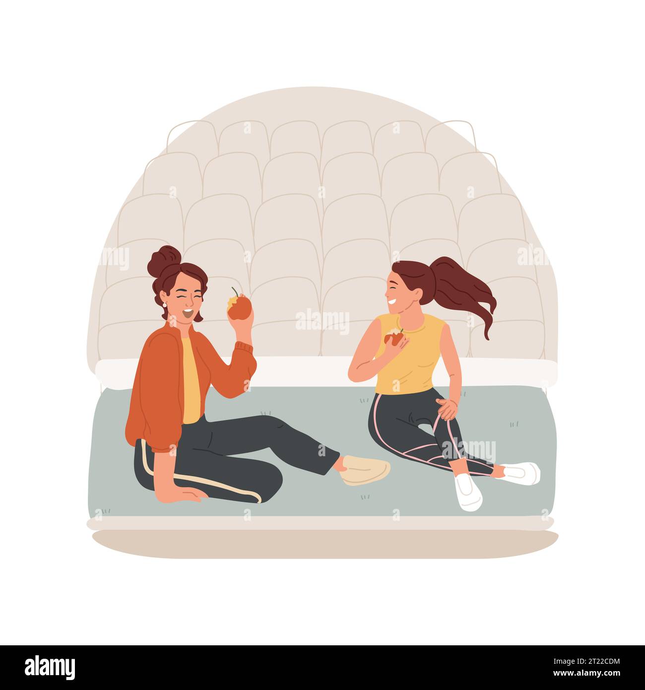 Sharing lifestyle isolated cartoon vector illustration. Mom and ...