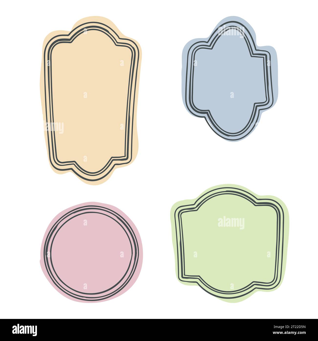 Comic frames, border Set. Hand drawn ink blob brush doodle line strokes ...