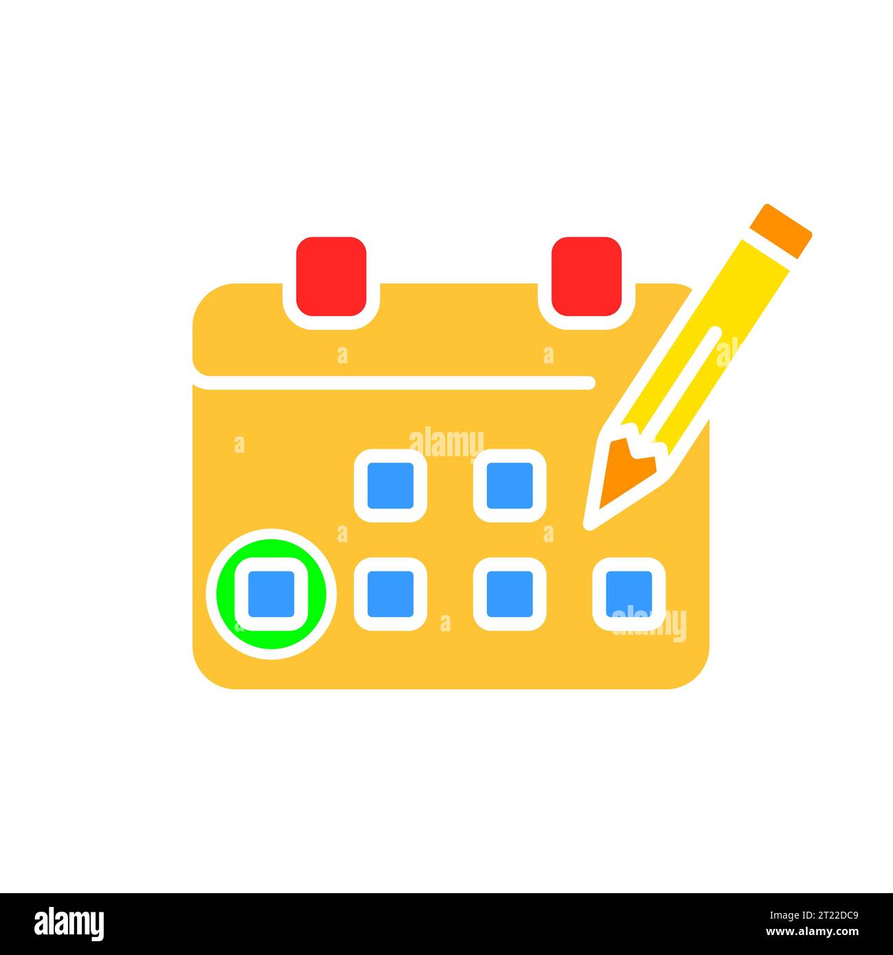 Calendar with pen line icon. Diary, organizer, important date, month ...
