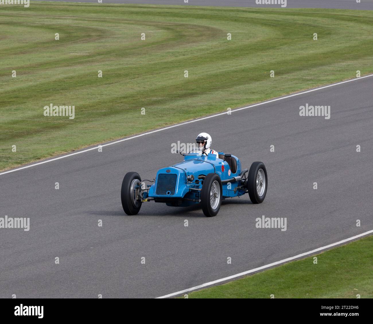 Ben Bessade drives drives a 1936 Delage 15 S8 racing car at the 2023 ...