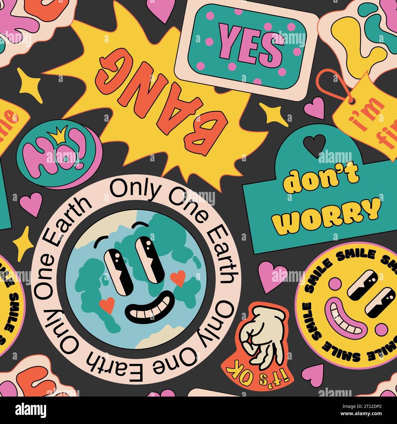Funky hippy stickers hi-res stock photography and images - Alamy