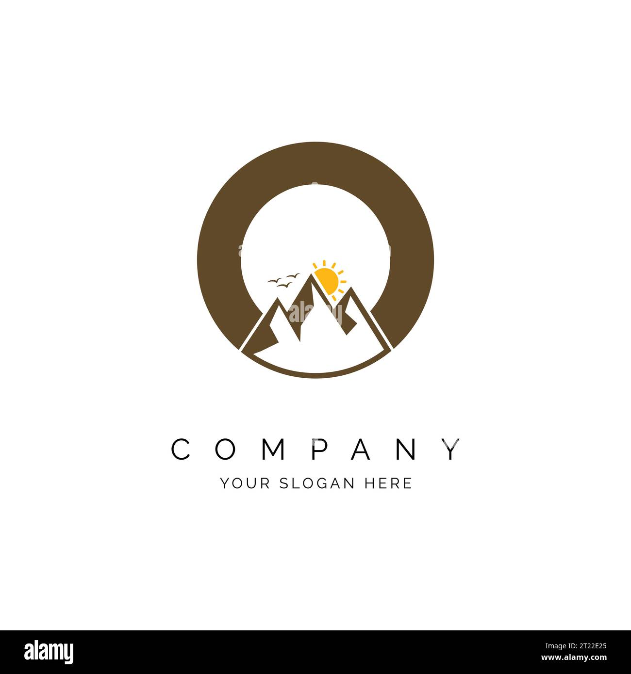 letter O with mountain logo inspiration, alphabet O with mountains ...