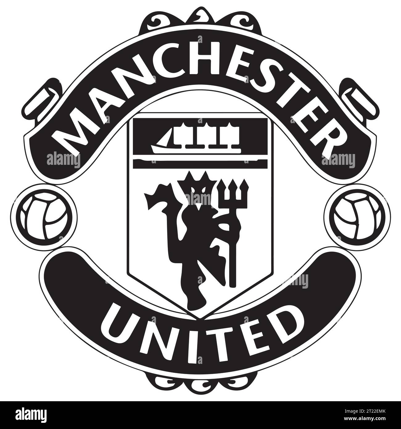 Manchester United Logo Black And White Vector