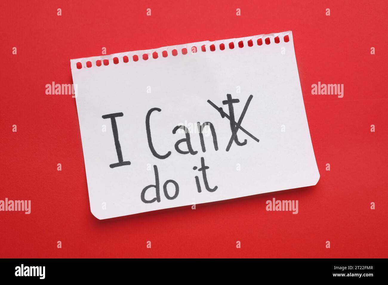Motivation concept. Changing phrase from I Can't Do It into I Can Do It ...