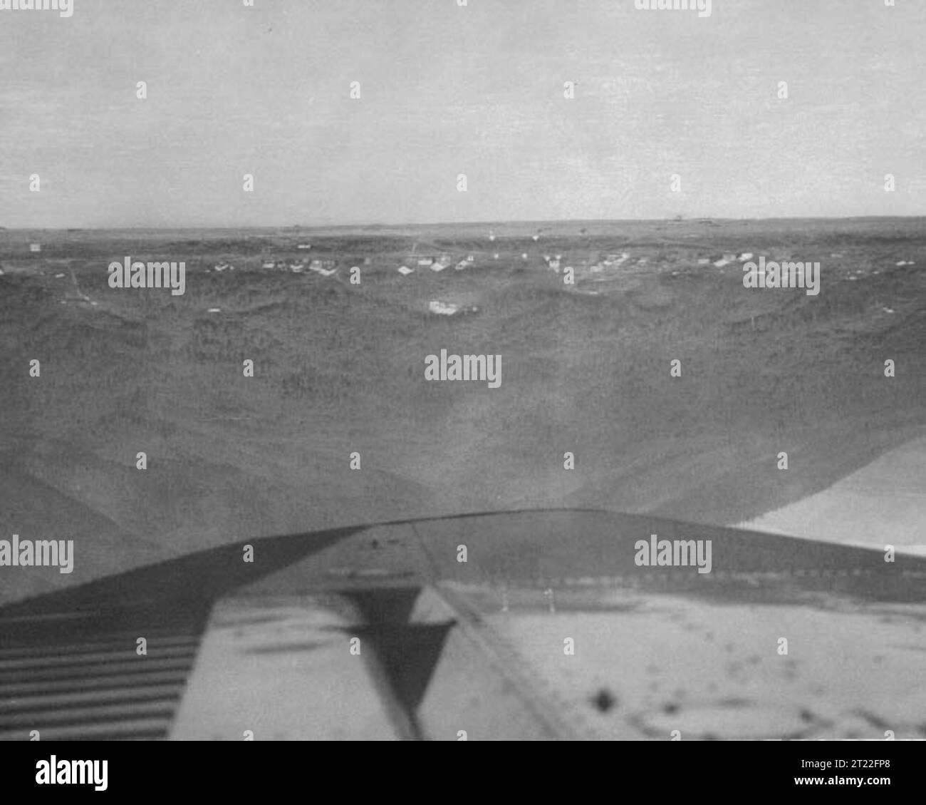 Aerial view of the village of Rampart on the Yukon River. Subjects ...