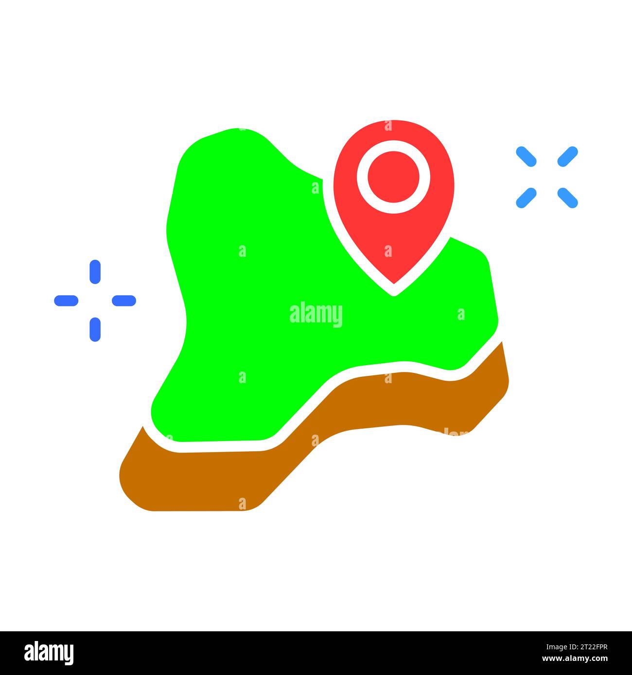Continent with GPS label line icon. Geography, study, science ...