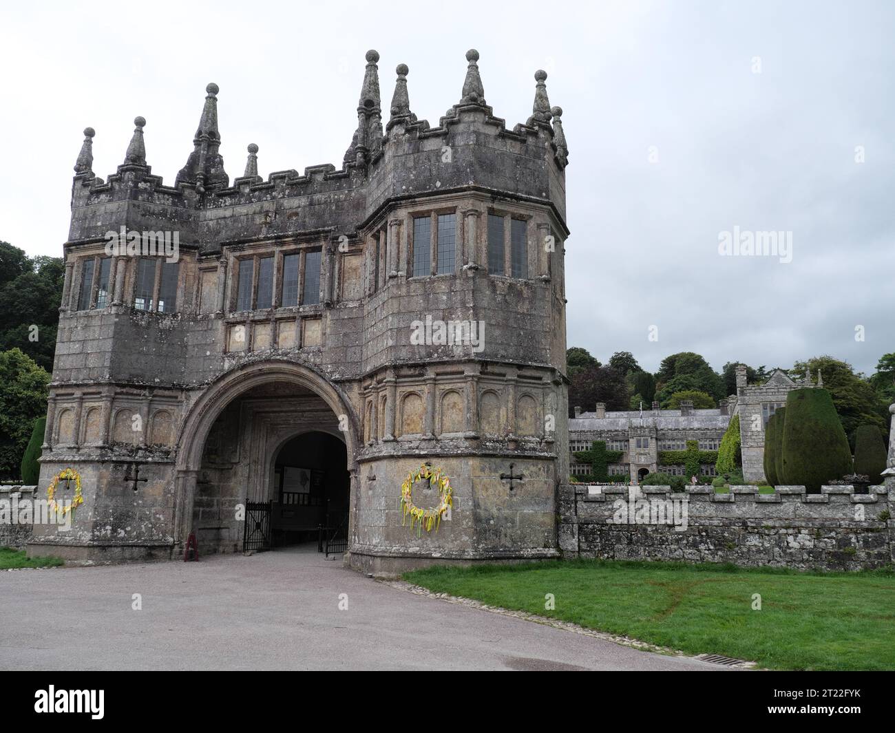 View of Lanhydrock gatehouse in Cornwall England Stock Photo - Alamy